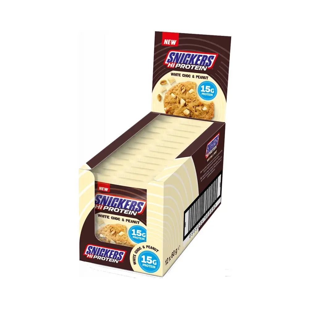 Snickers Hi Protein Cookie · White Choc & Peanut · 12x60g
